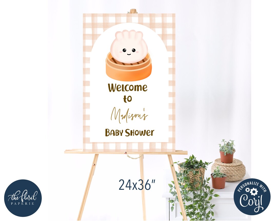 Dumpling Welcome Sign Template, Printable Baby Shower Welcome Sign ...