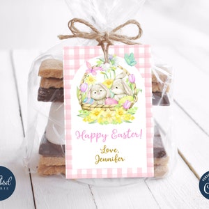 Printable Easter Gift Tag Template, Easter Bunny Treat Gift Tag ...