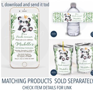 Panda Birthday Welcome Sign Template, Editable Panda Birthday Welcome ...