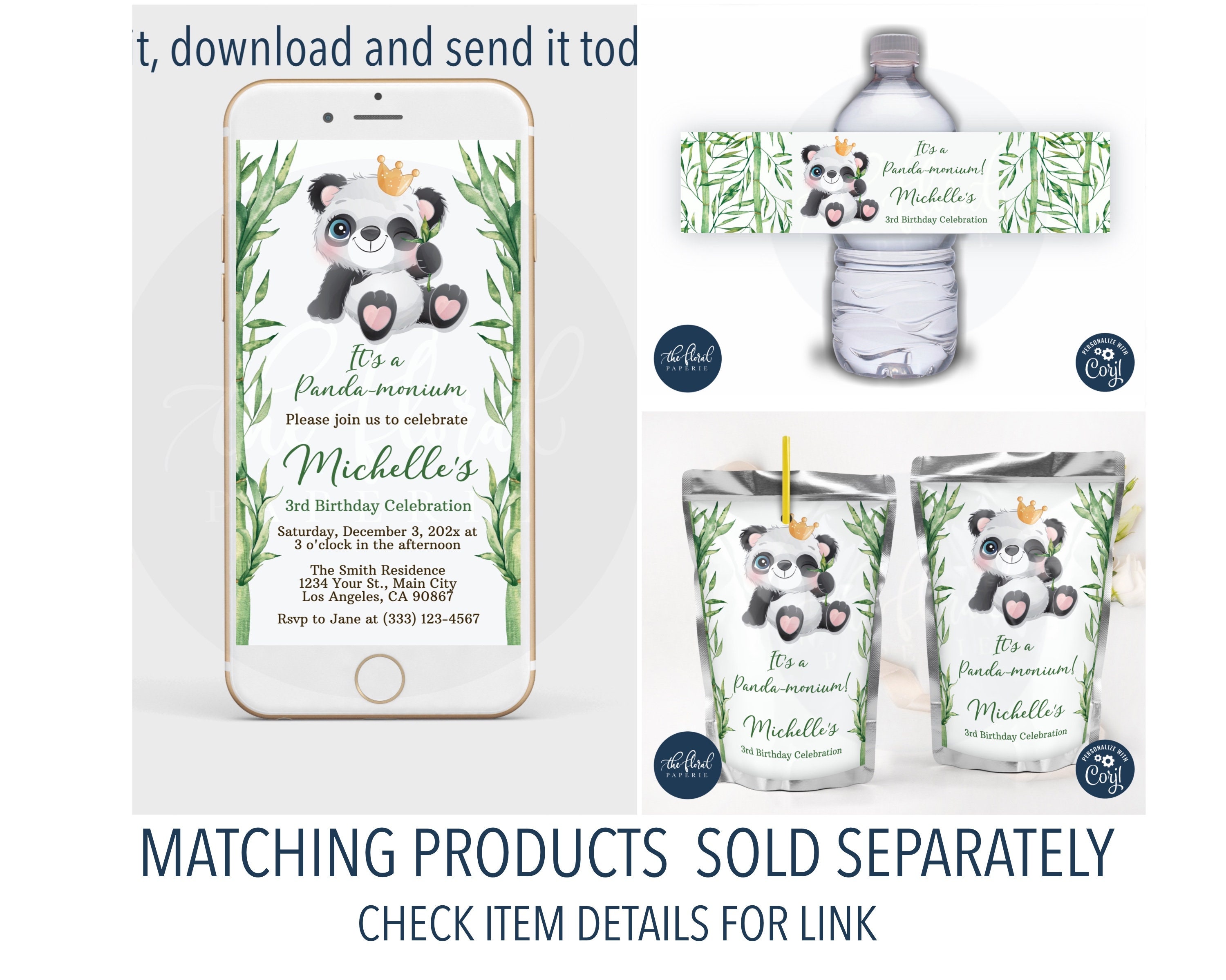 Panda Birthday Welcome Sign Template Editable Panda Birthday - Etsy