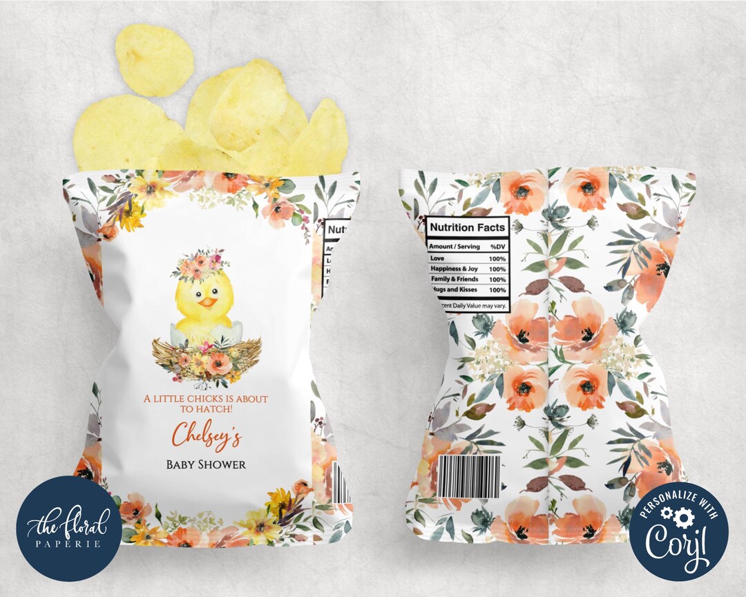 Chick Chip Bag Template, Editable Chick Potato Chip Bag Wrapper ...