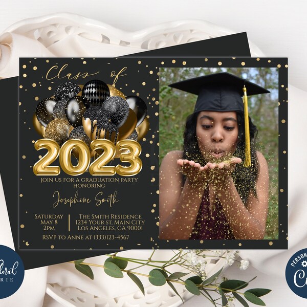Graduation Invitation Template With Picture - Etsy