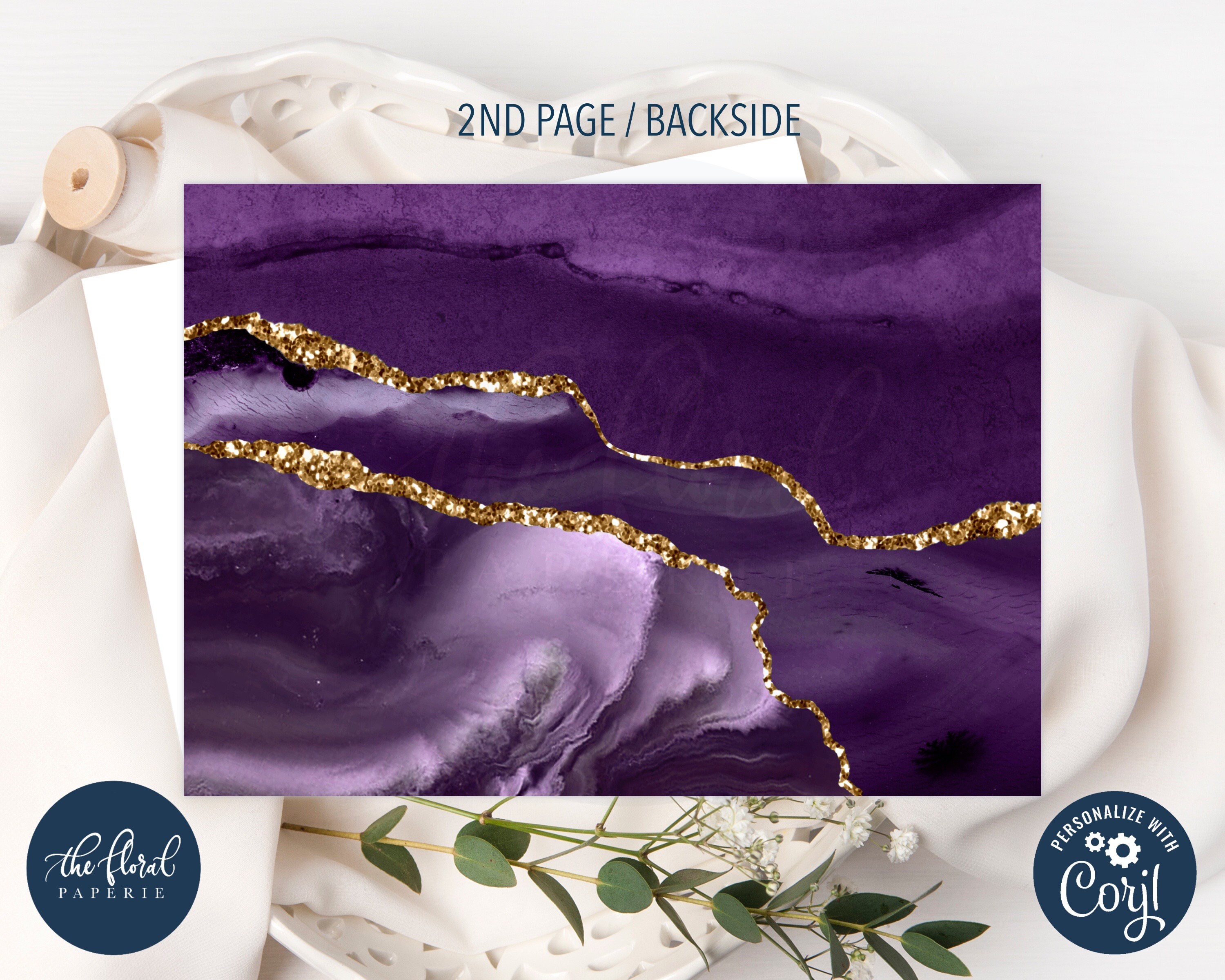 Purple and Gold Birthday Invitation Template Editable Any Age - Etsy Canada