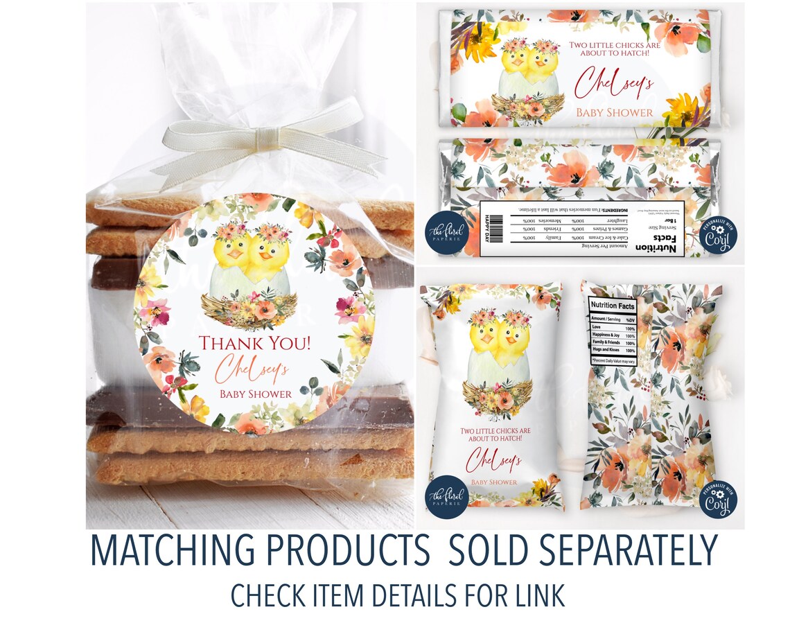 Twin Chicks Chip Bag Template Editable Chicks Potato Chip Bag | Etsy