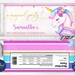 Unicorn Chocolate Wrapper Template Editable Unicorn Candy Bar - Etsy