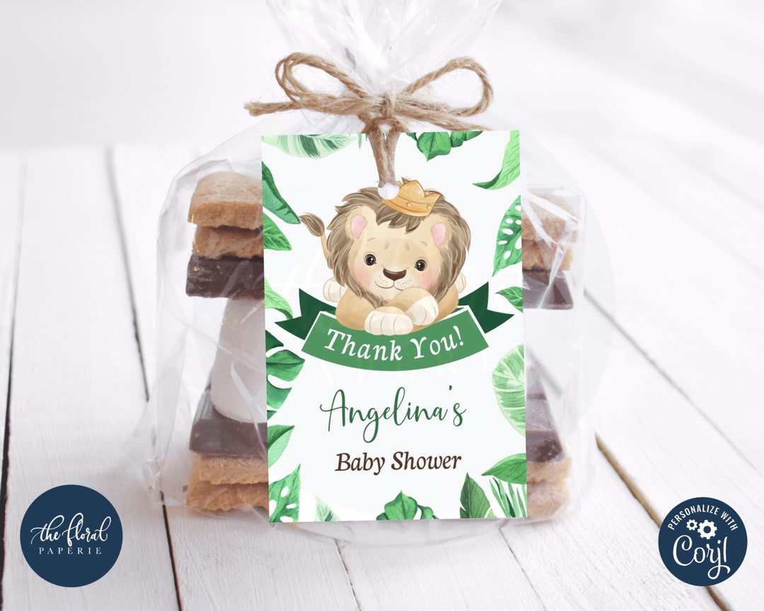 Lion Favor Tags Template, Editable Lion Thank You Favor Tags ...