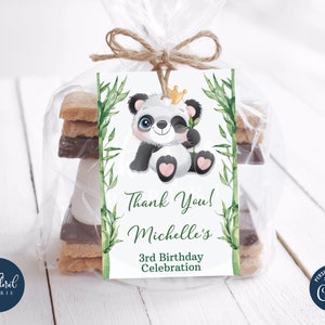 Panda Favor Tags Template, Editable Panda Thank You Favor Tags ...