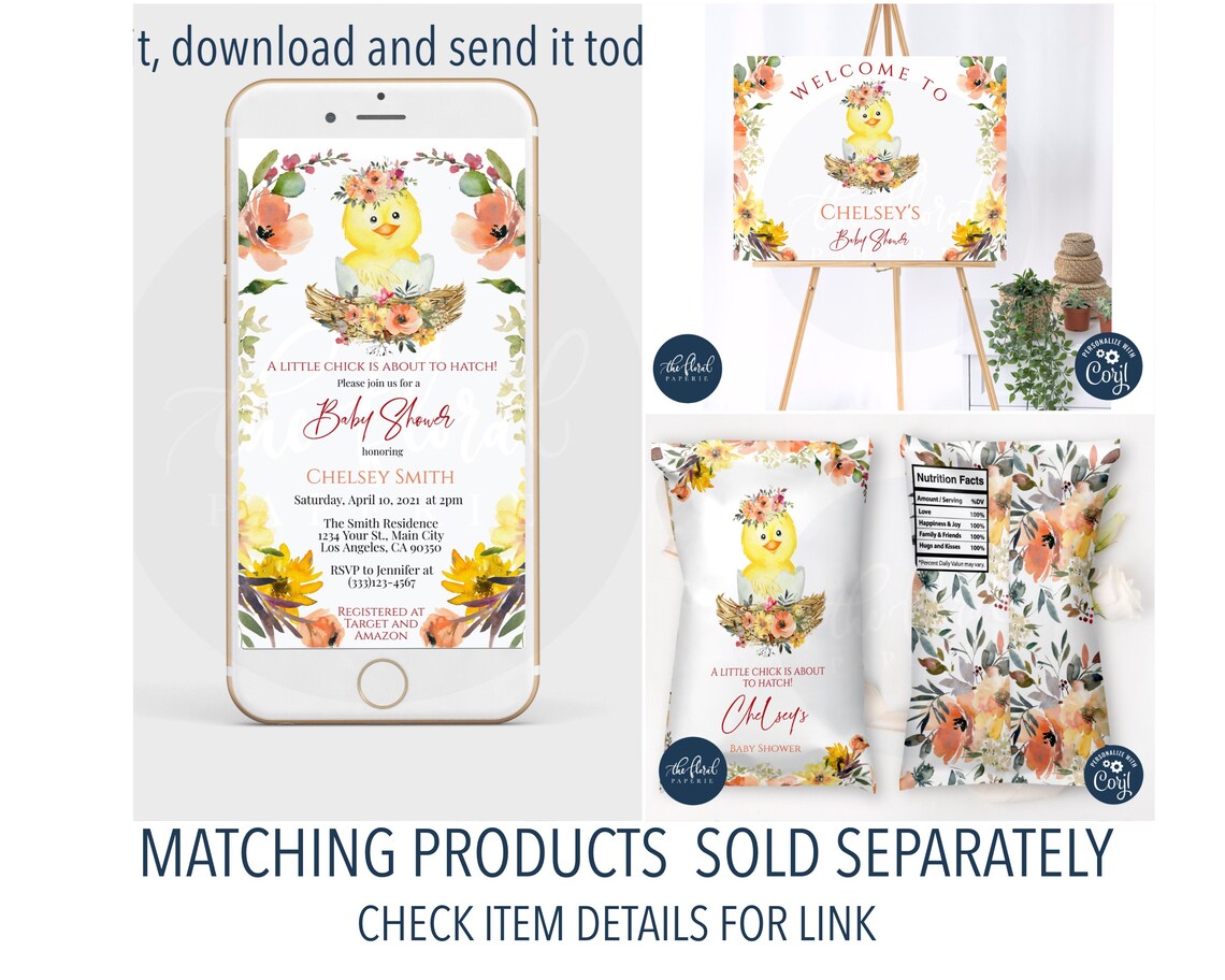 Chick Welcome Sign Template Printable Chick Party Decor - Etsy