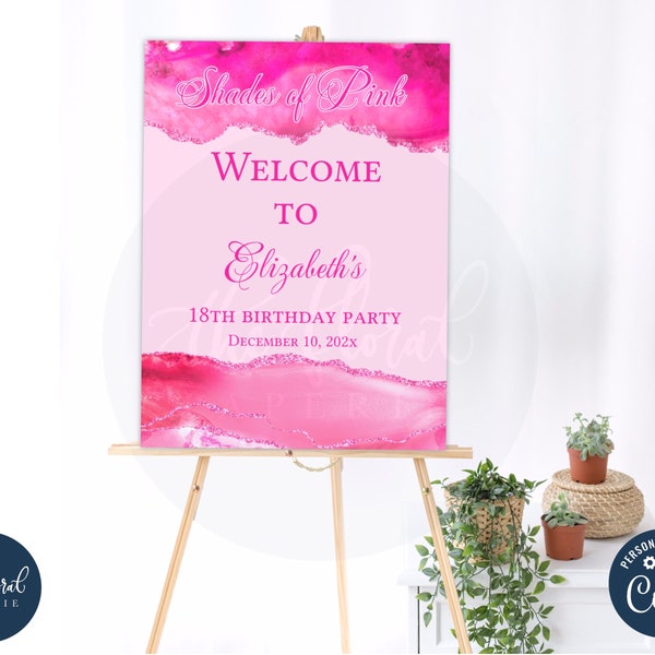 Shades of Pink Welcome Sign - Etsy