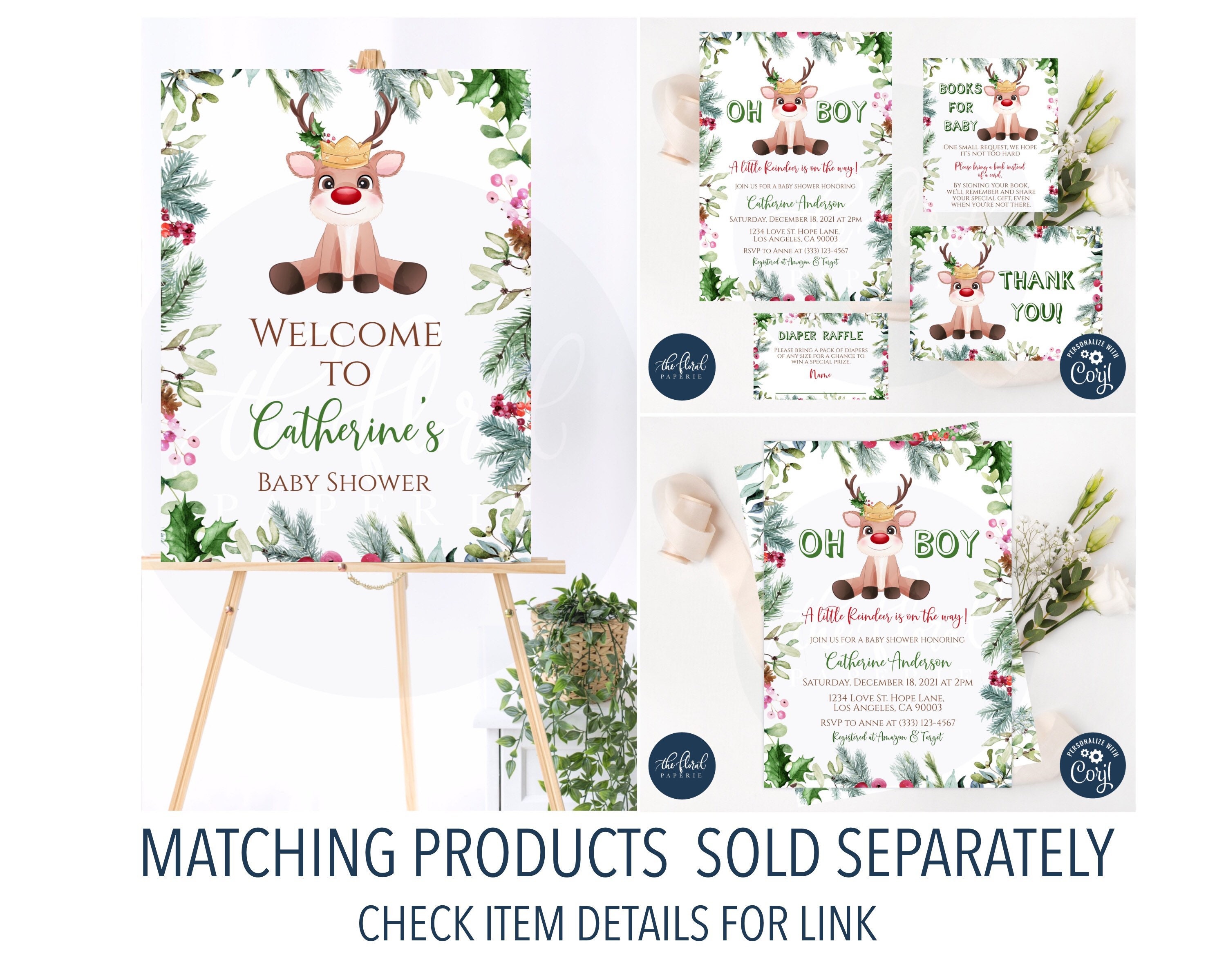 Reindeer Baby Shower Games Bundle, Printable Reindeer Shower Games ...