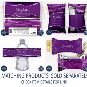 Purple and Silver Chip Bag Template, Editable Potato Chip Bag Wrapper ...