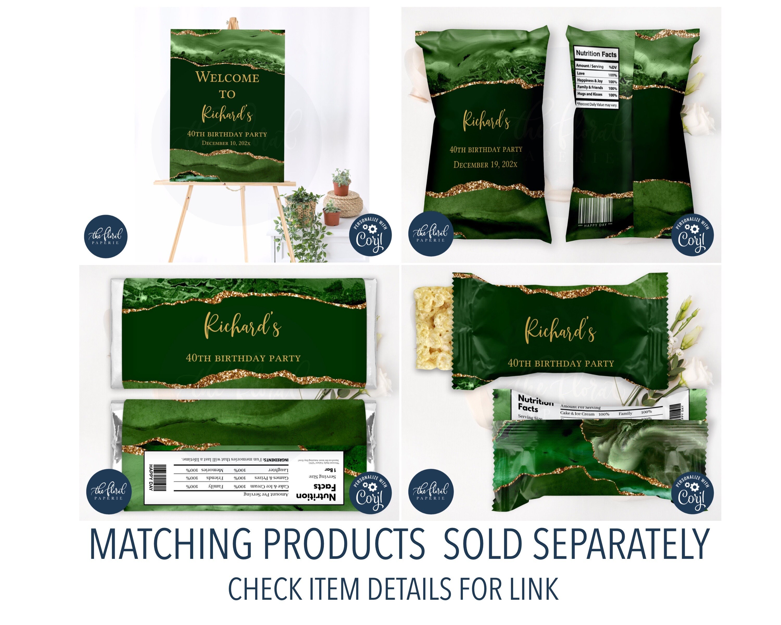 Green and Gold Chocolate Wrapper Template Editable Candy Bar - Etsy