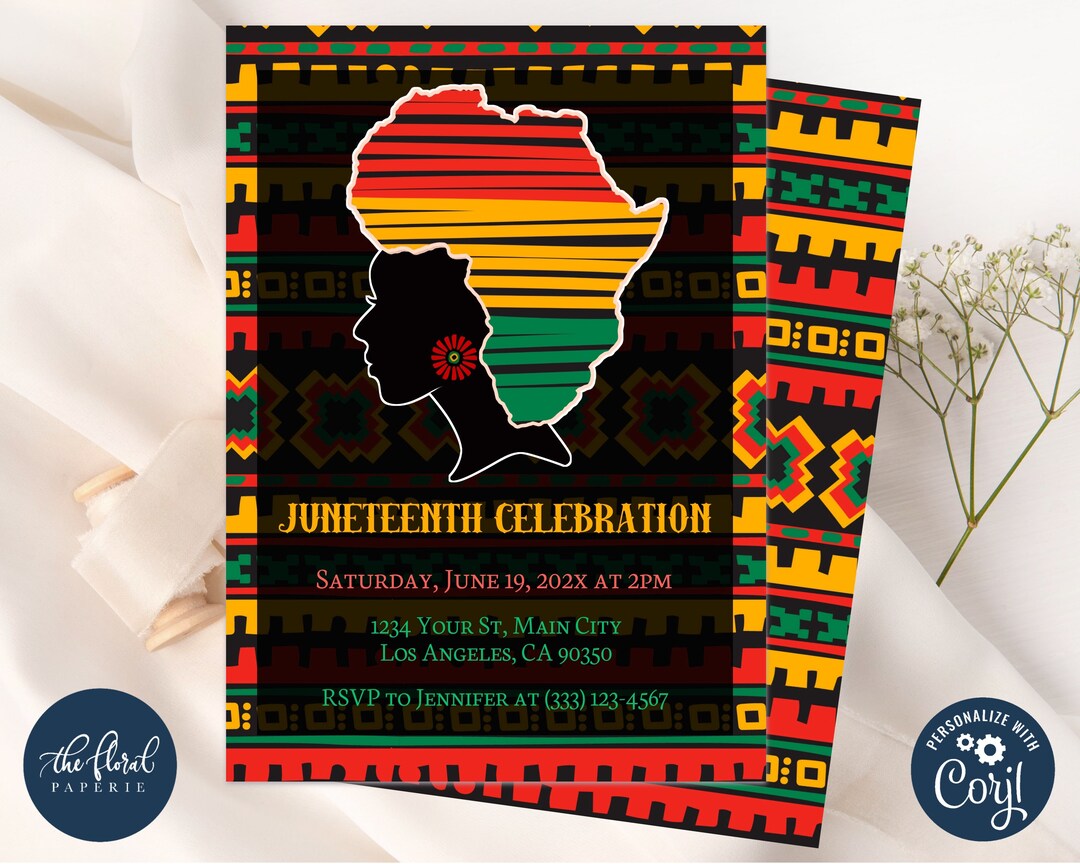 Juneteenth Invitation Template, Juneteenth Celebration Invitation ...