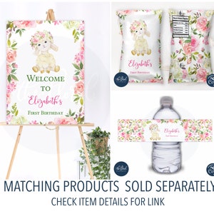 Lamb Birthday Welcome Sign Template, Printable Lamb Welcome Sign ...