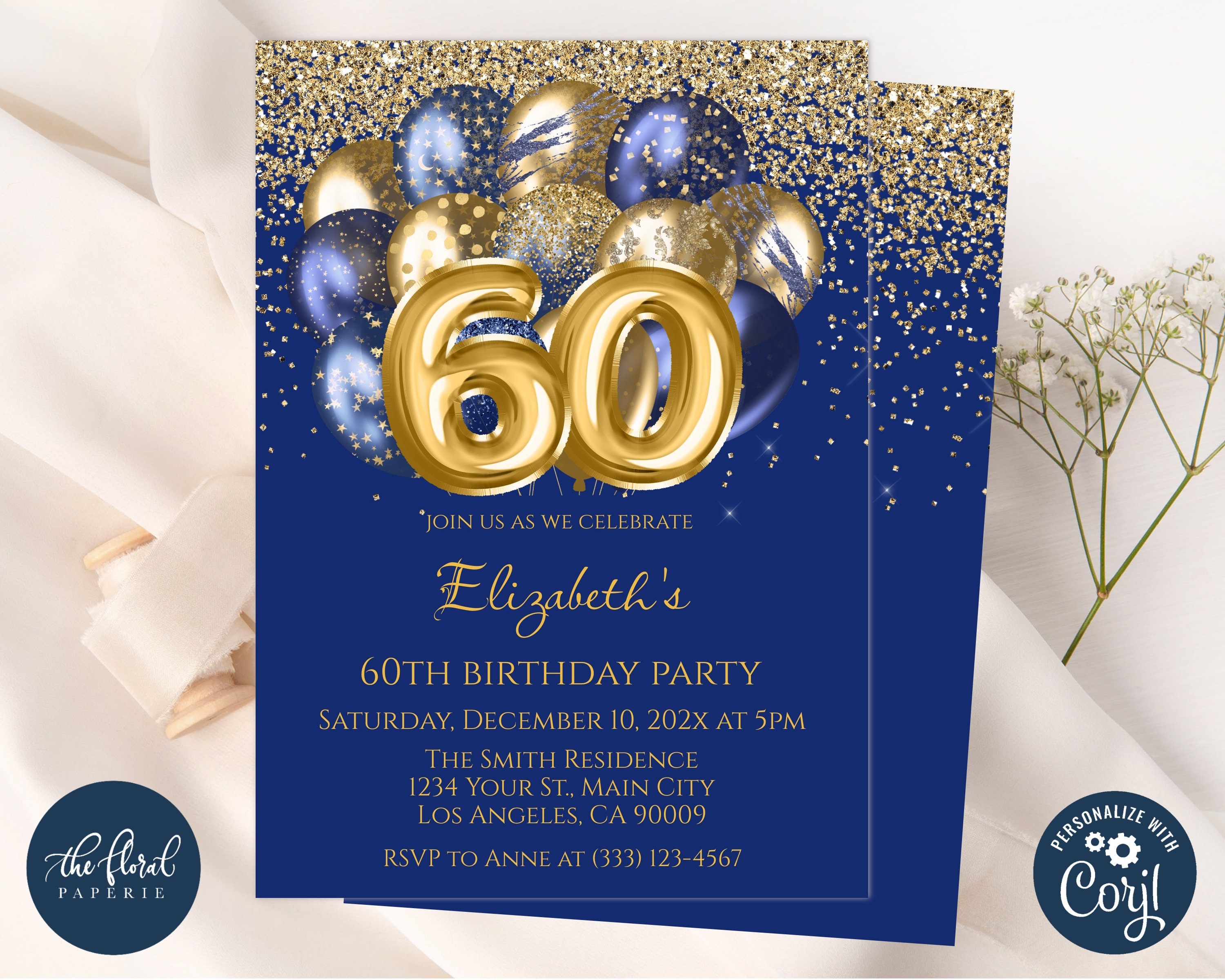 60th Birthday Invitations