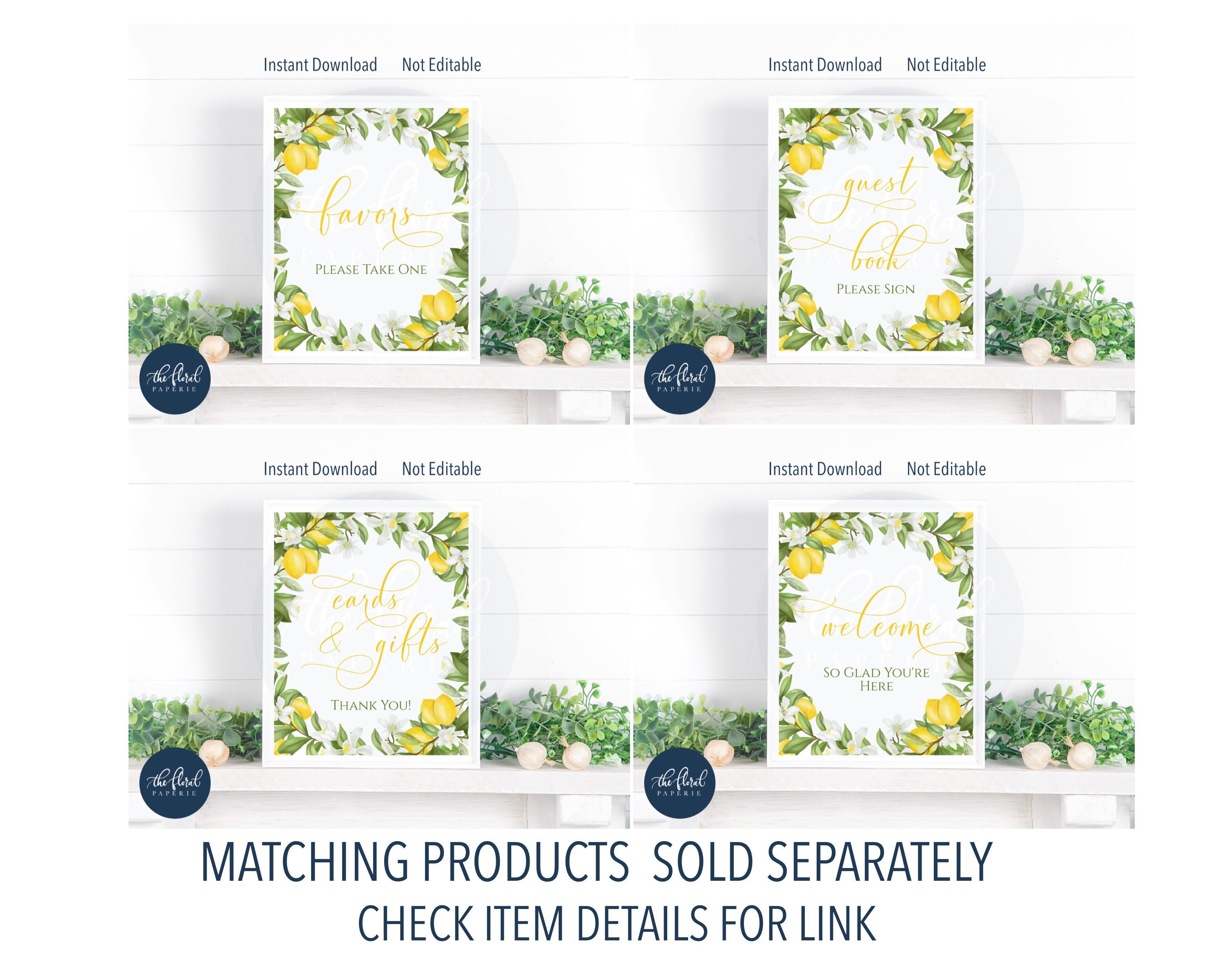 Lemon favor tag template editable lemon thank you tags | Etsy
