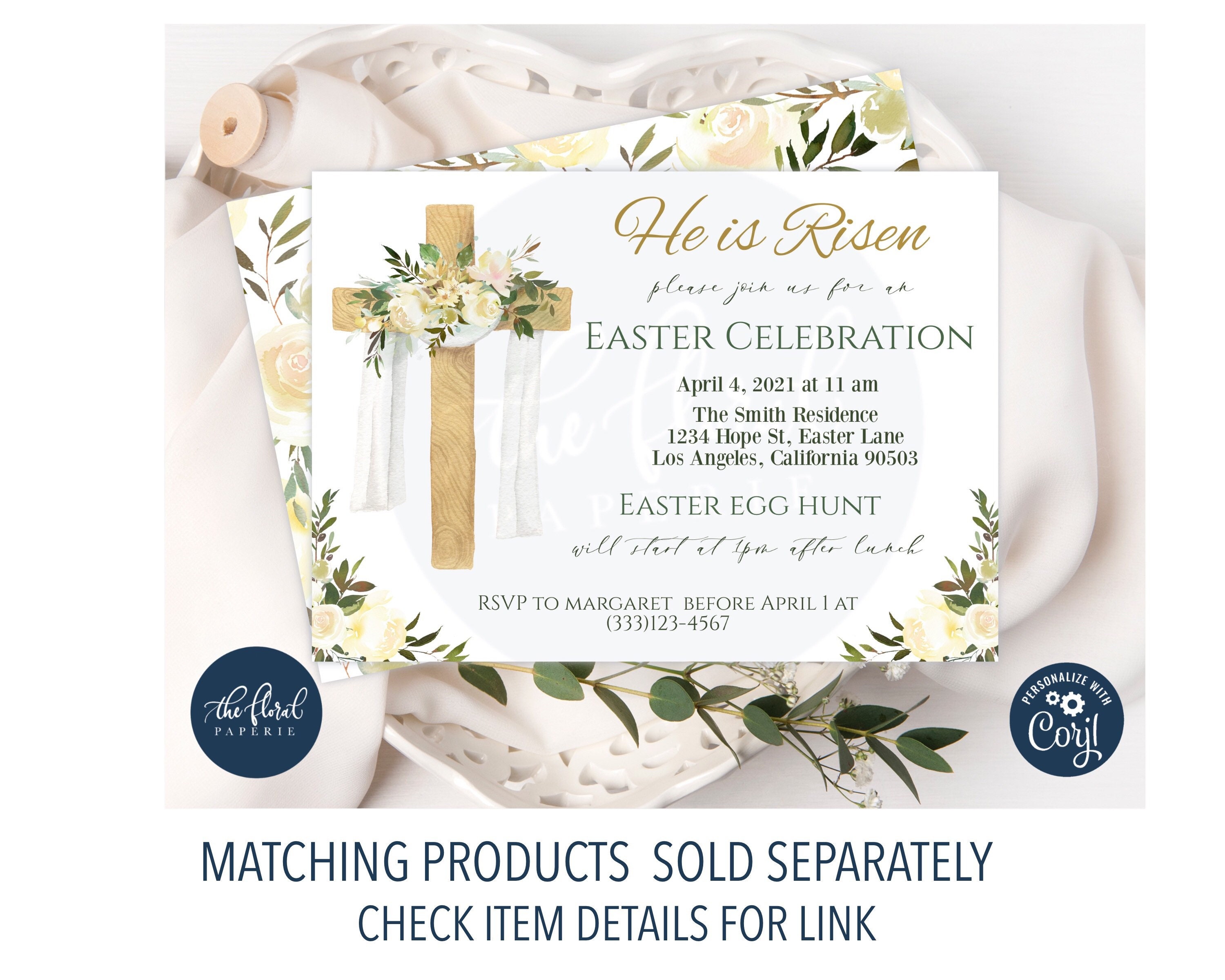 Easter Cross Gift Tag Template Printable Easter Treat Gift | Etsy