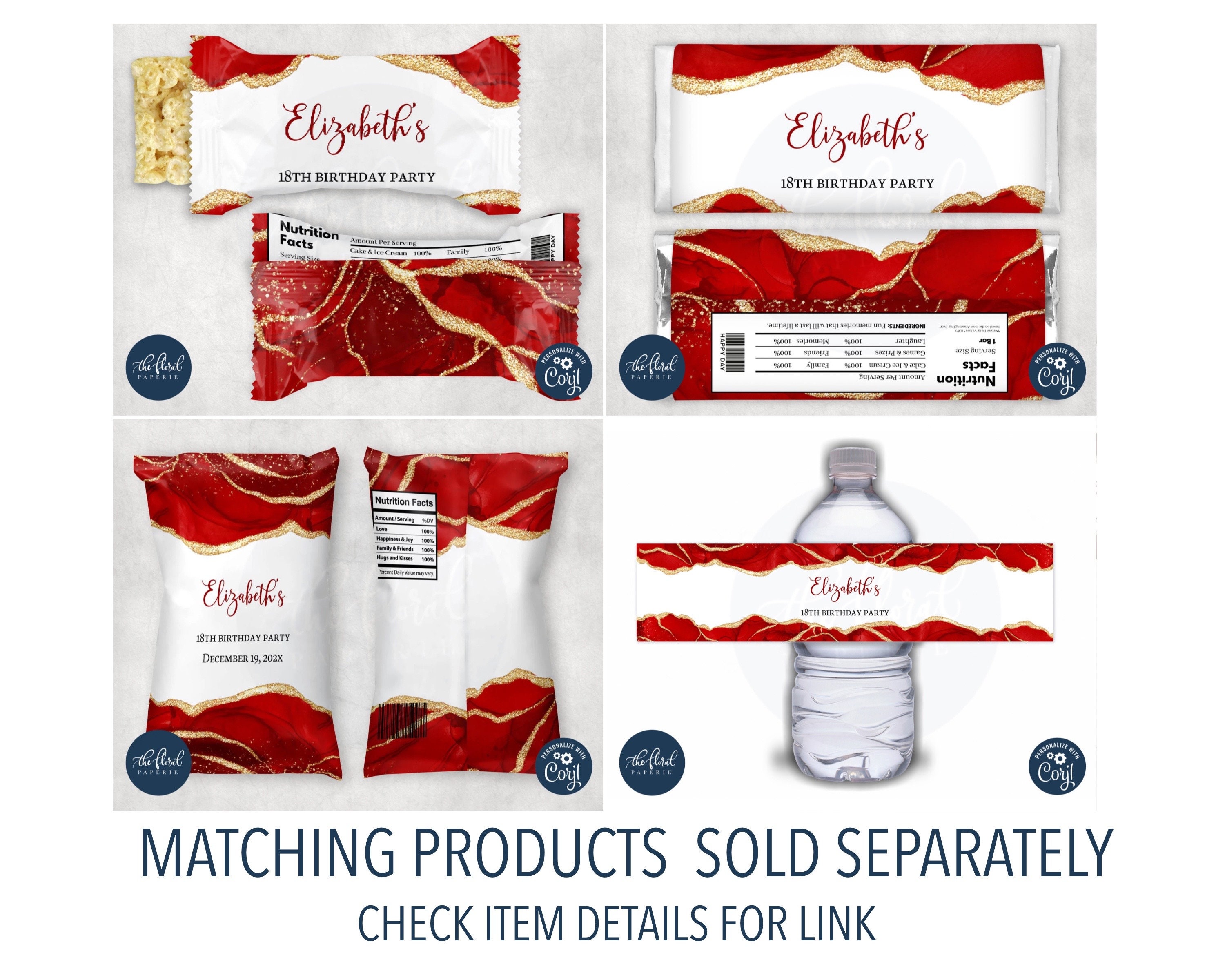 Red and Gold Chip Bag Template Editable Potato Chip Bag - Etsy