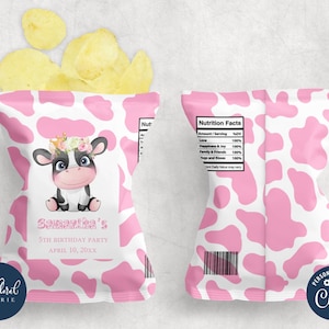 Cow Chip Bag Template, Cow Potato Chip Bag Wrapper, Cow Potato Chips ...