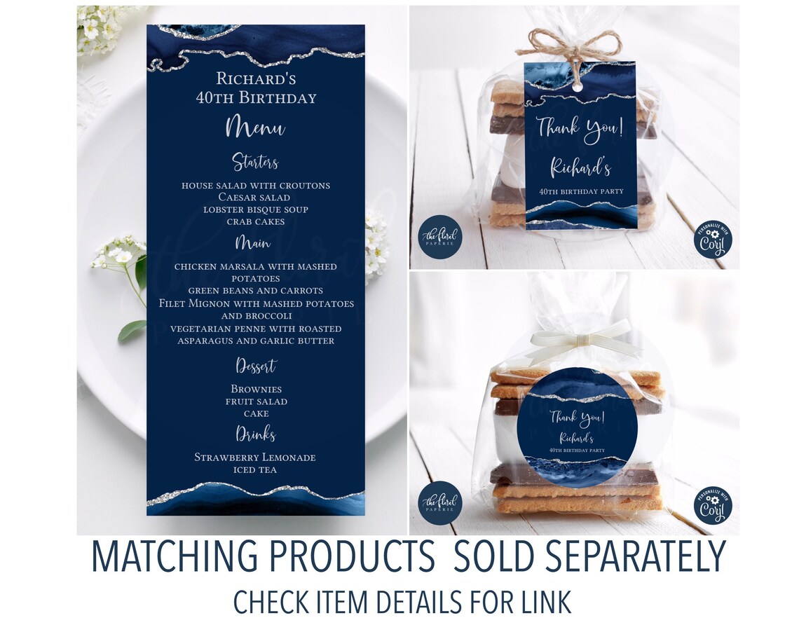 Blue and Silver Chocolate Wrapper Template Editable Candy Bar - Etsy