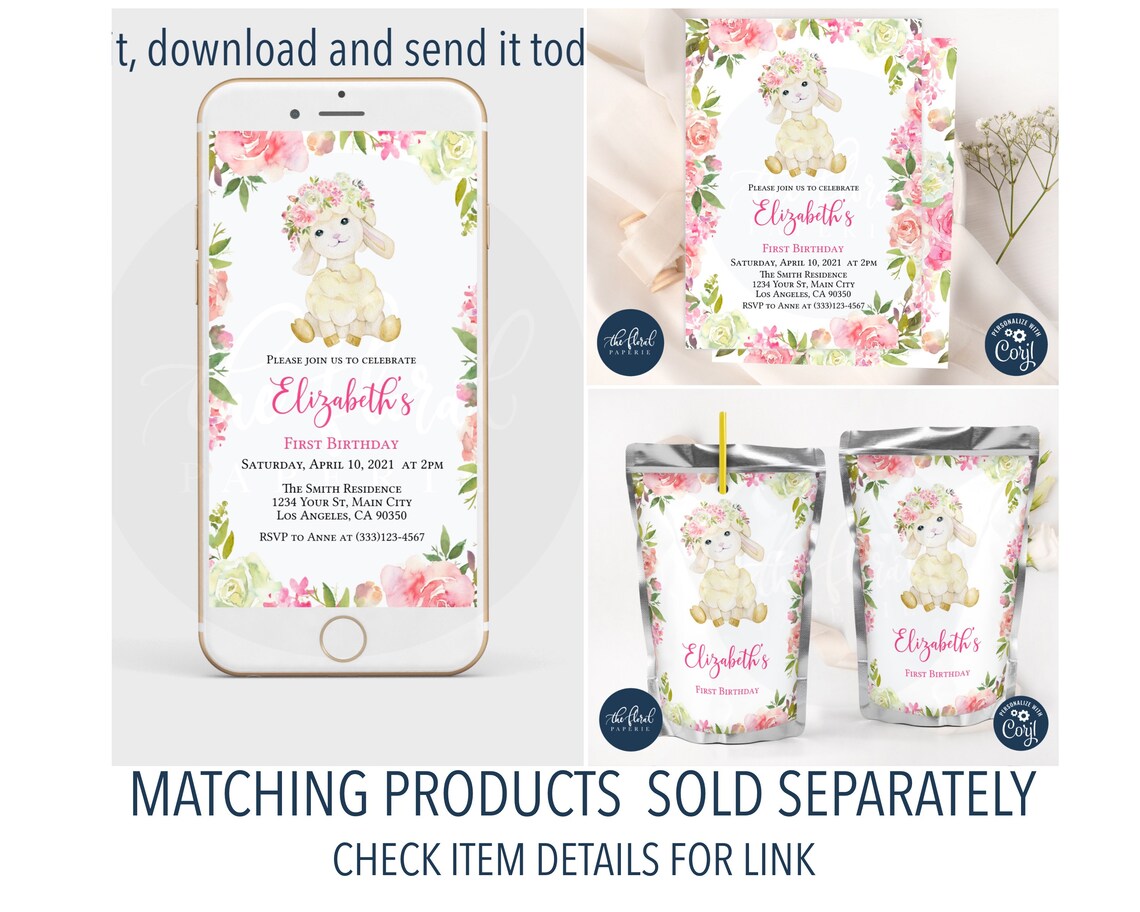 Lamb Birthday Welcome Sign Template Printable Lamb Welcome - Etsy