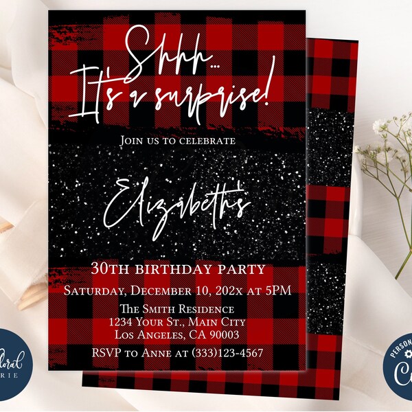 Red Plaid Christmas Party - Etsy