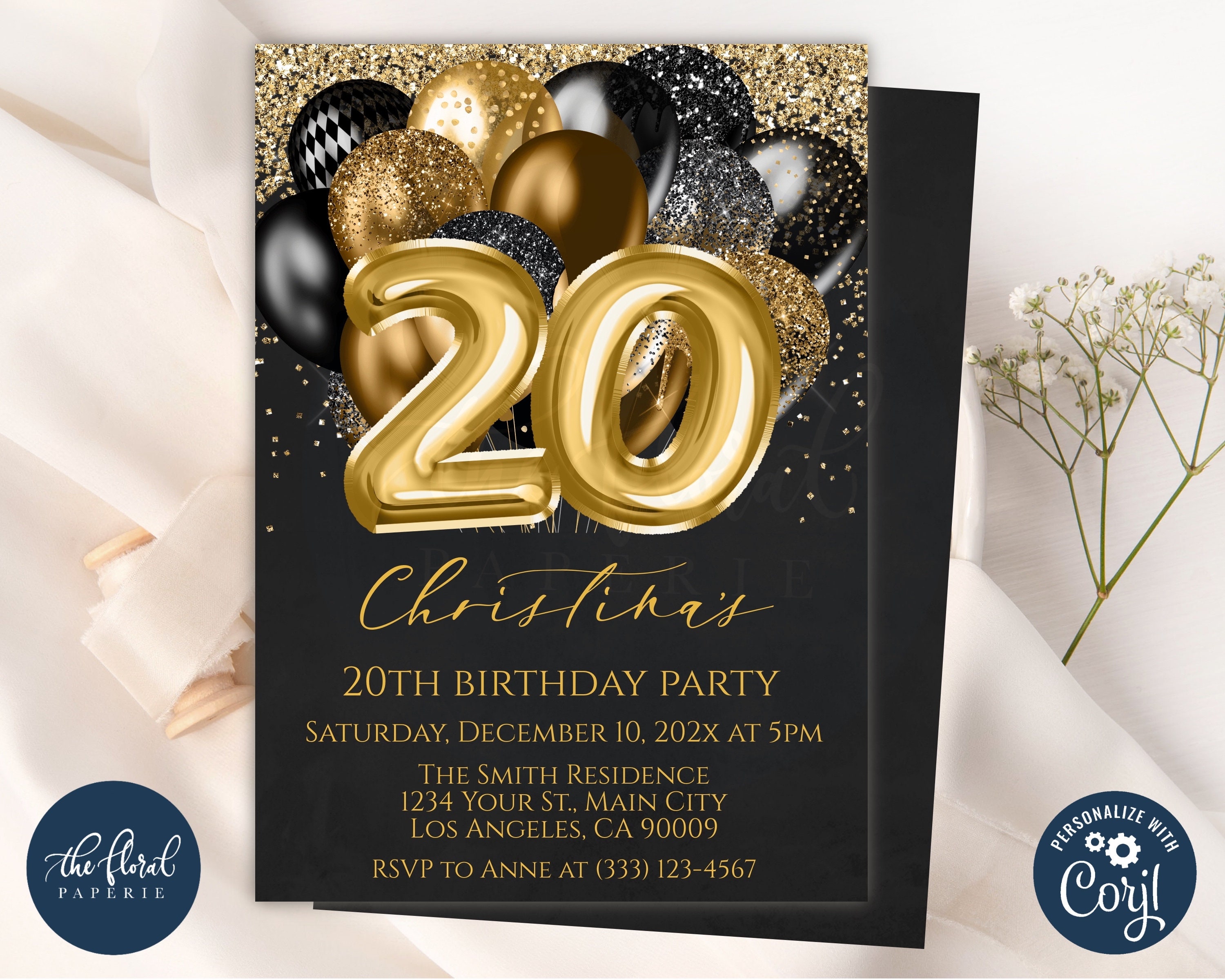 Verbal To 20 Birthday Invitation