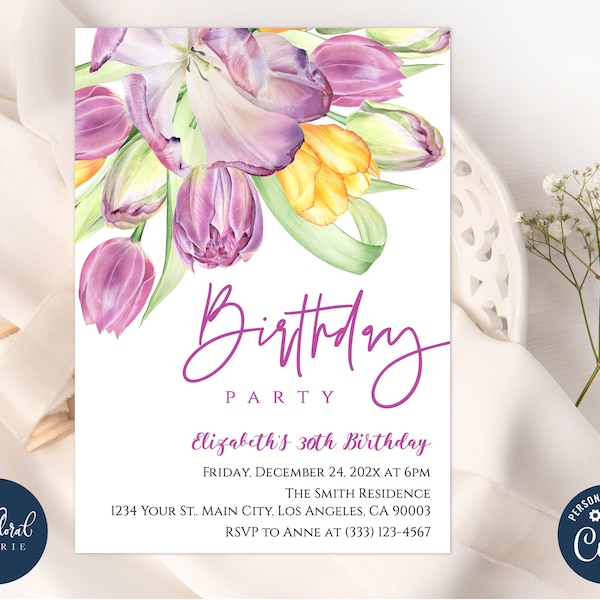 Tulip Invitation - Etsy