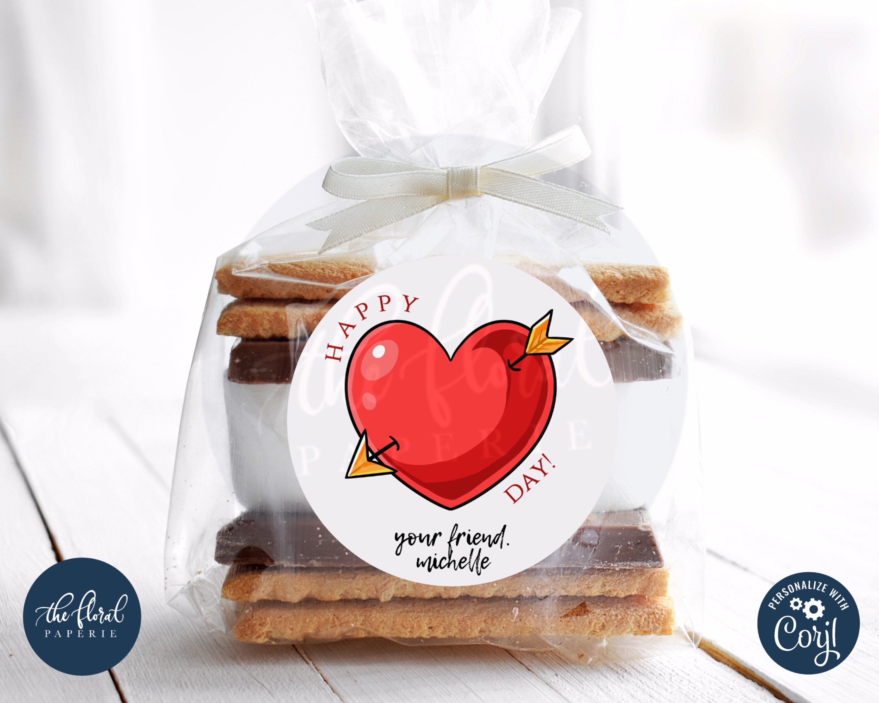 Valentine gift tags template printable happy hearts day gift | Etsy