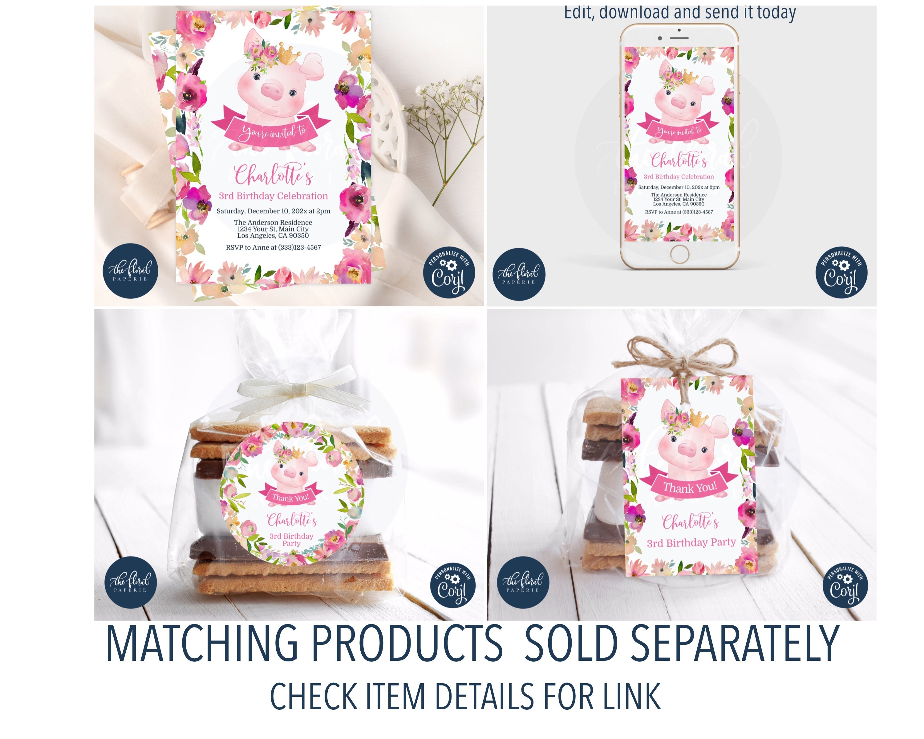 Pig Water Bottle Label Template Editable Pig Water Bottle - Etsy