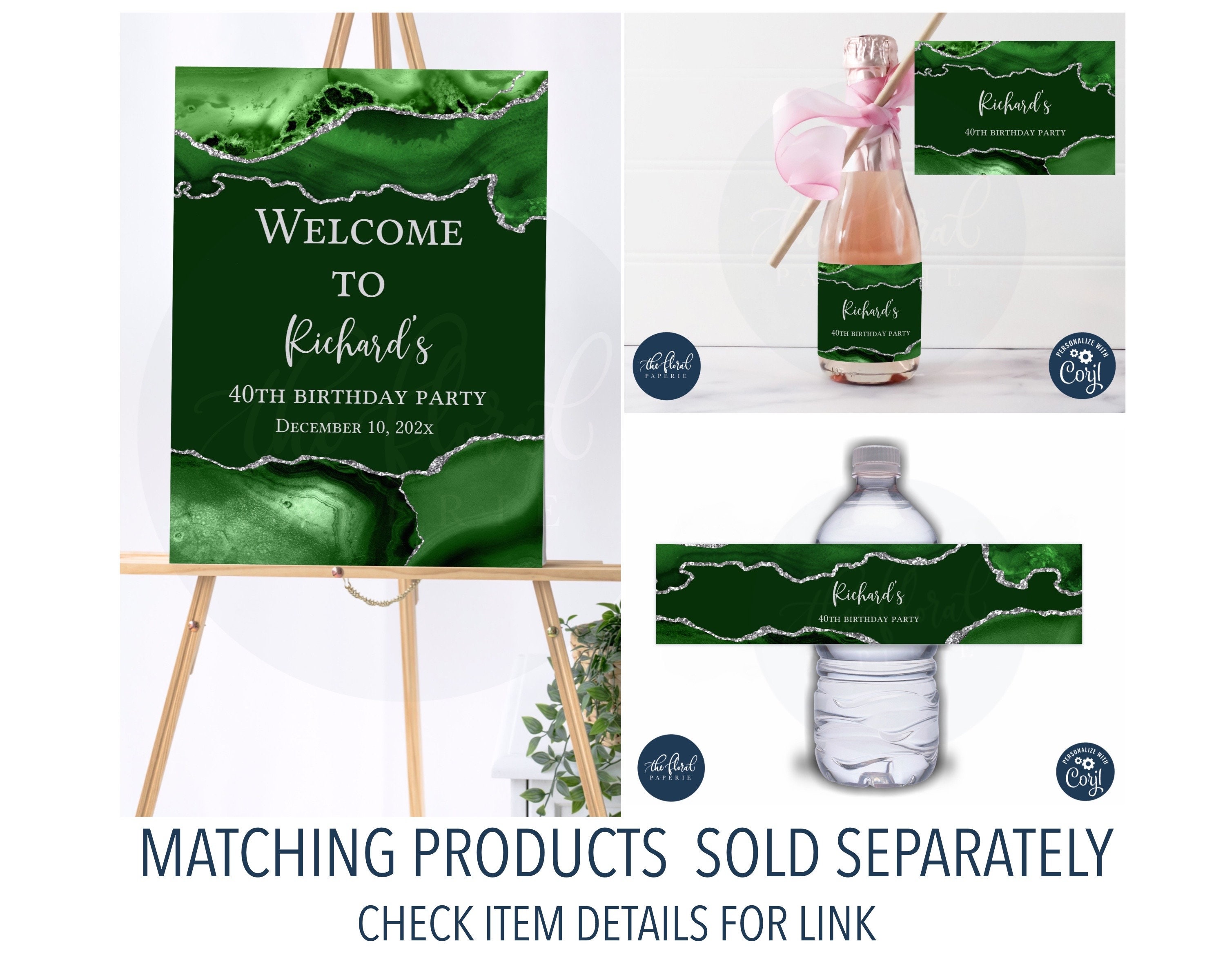 Green and Silver Menu Card Template Editable Event Menu Card - Etsy