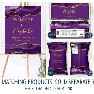 Purple and Gold Chip Bag Template, Editable Potato Chip Bag Wrapper ...