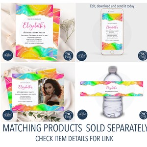 Rainbow Menu Card Template, Editable Event Menu Card, Printable Menu ...