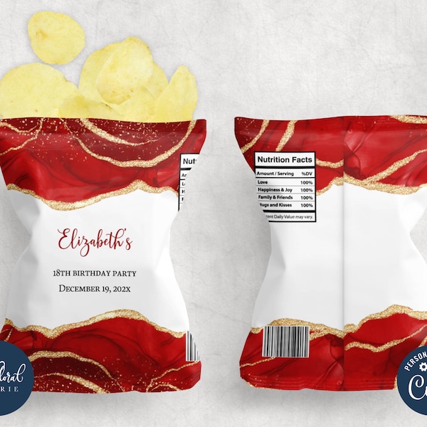 Custom Chip Bags Red - Etsy