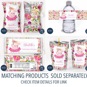 Pig Favor Tag Template, Editable Pig Thank You Tags, Printable Treat ...