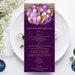 Purple and Gold Menu Card Template, Editable Event Menu Card, Printable ...