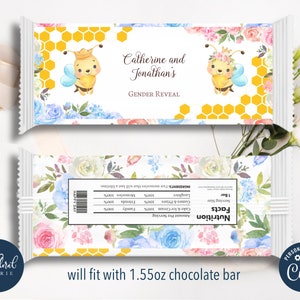 Bee Chocolate Wrapper Template, Editable Bee Candy Bars Wrapper ...