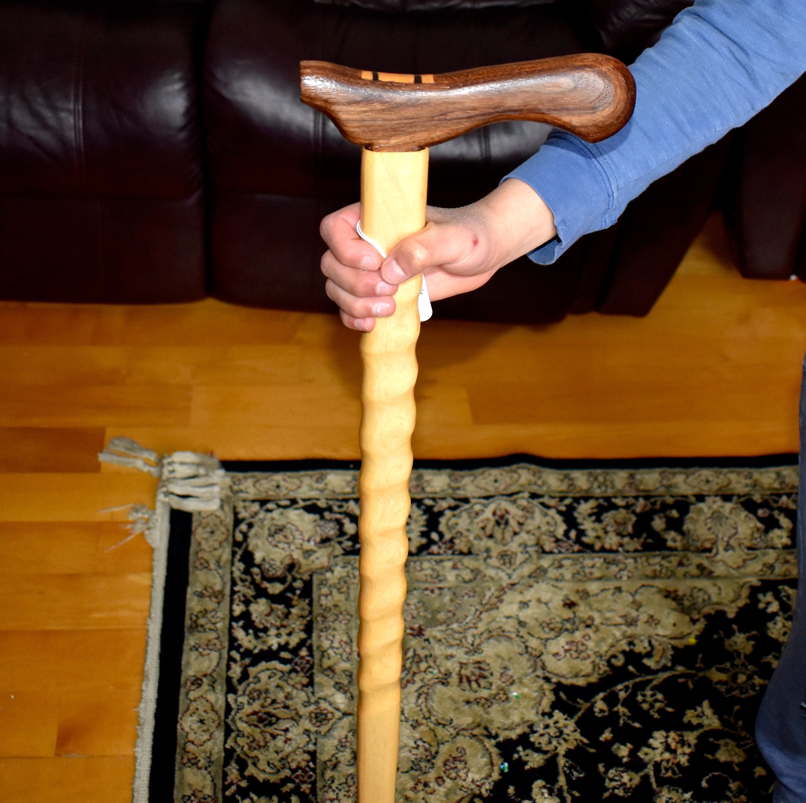 Personalized Maple and Walnut Combo Walking Stick Premium - Etsy Canada
