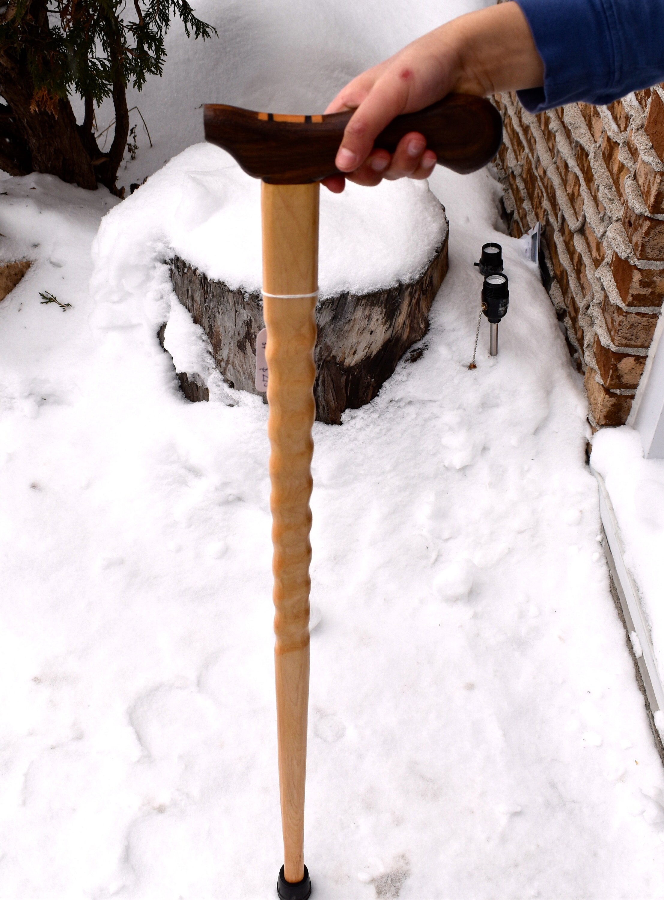 Personalized Maple and Walnut Combo Walking Stick Premium - Etsy Canada