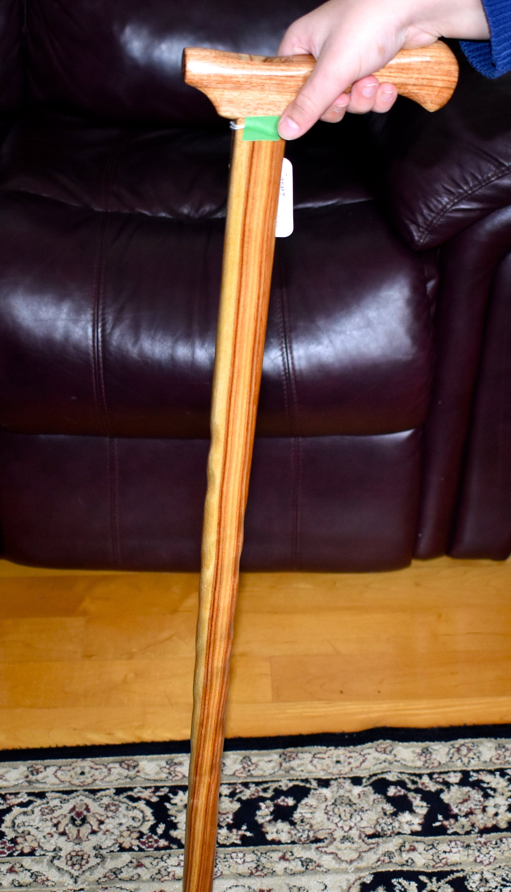 Wooden Walking Cane/ Amish Style/ Exotic Wood /canary Wood Handle and ...