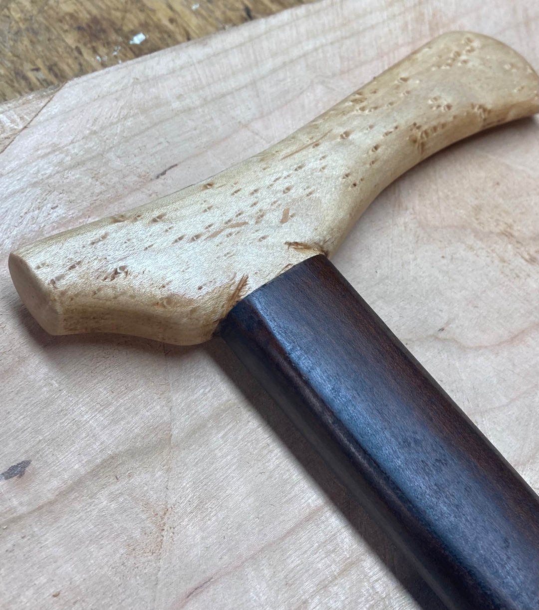 Handcrafted Torrefied Maple Walking Cane: Heirloom Wood Cane - Etsy