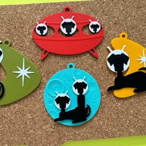 Mid Century Modern Atomic Dog Ornament, Christmas Tree Bauble - Etsy