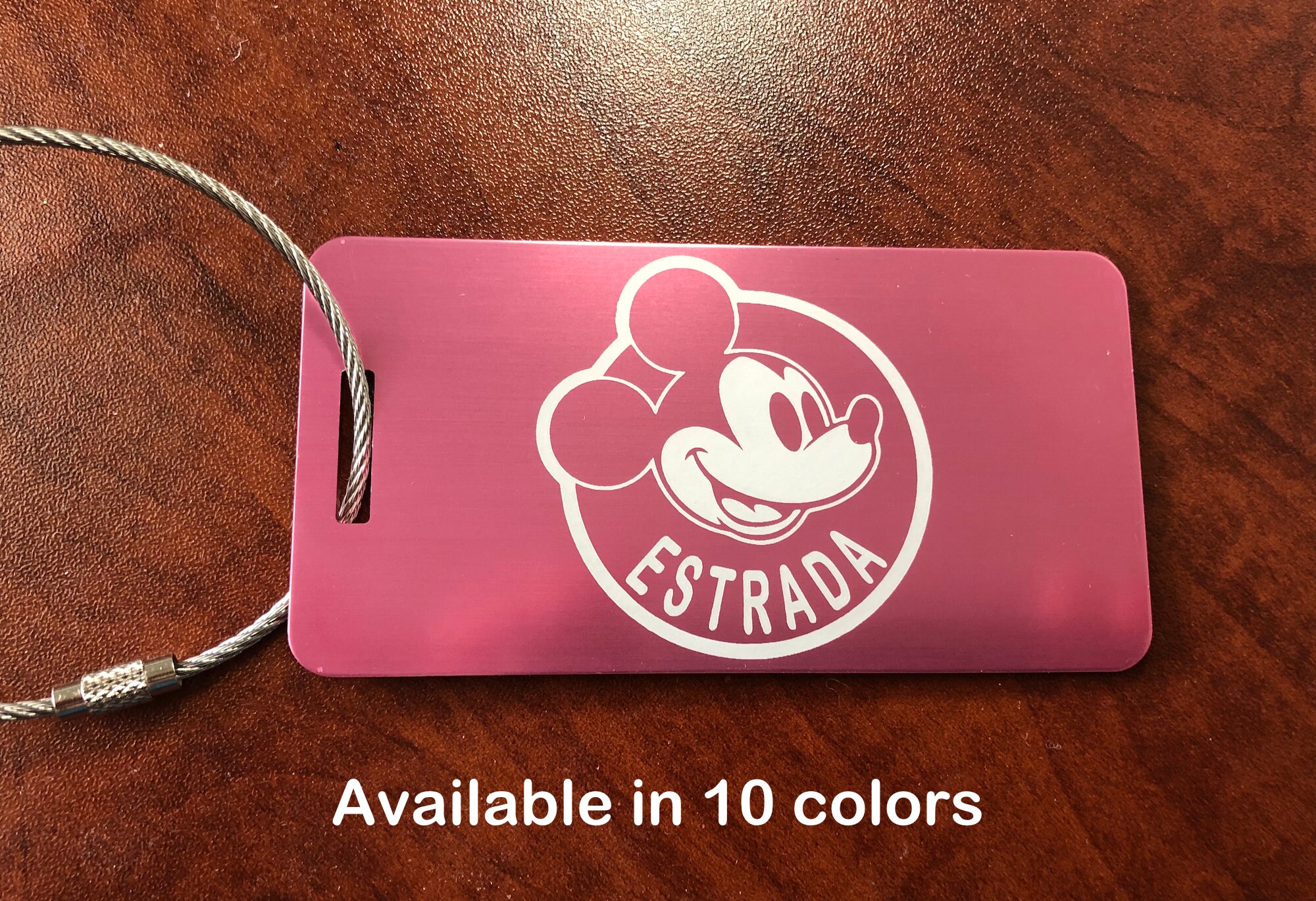 Personalized Mickey Luggage or Stroller Tag Laser Engraved - Etsy