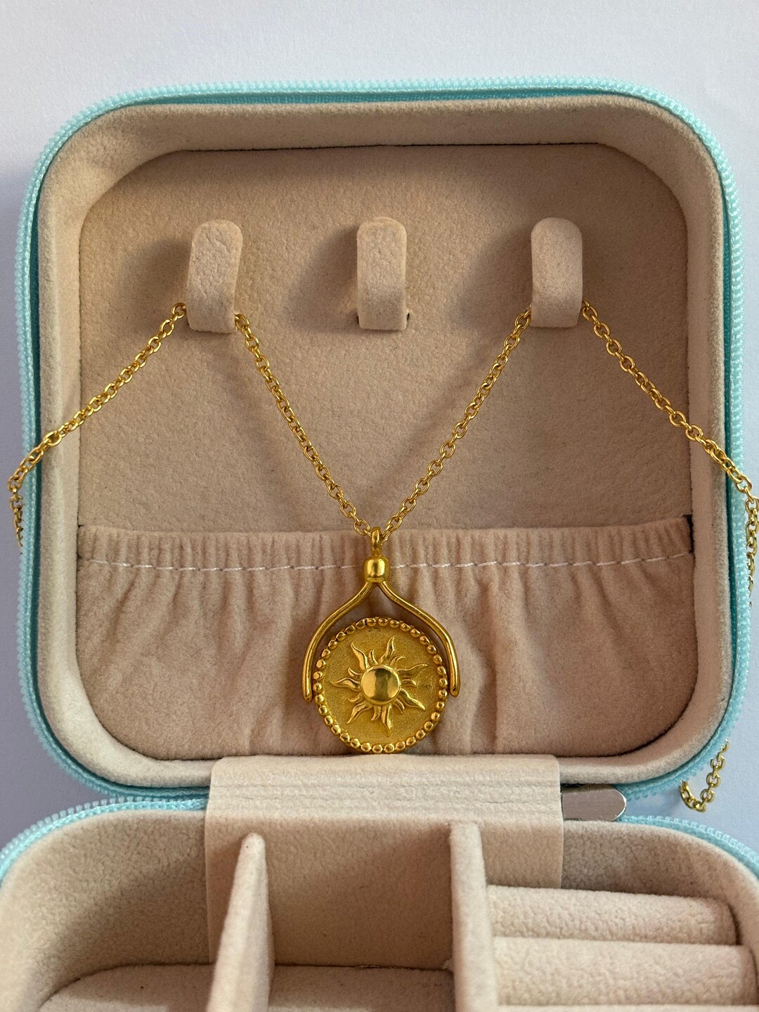 Designer Double Sided Sun&moon Gold Plated Locket, Sterling Silver ...