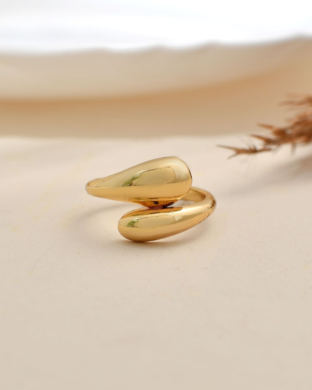 Water Drop Rings for Women Minimalist 925 Sterling Silver Gold Couples ...