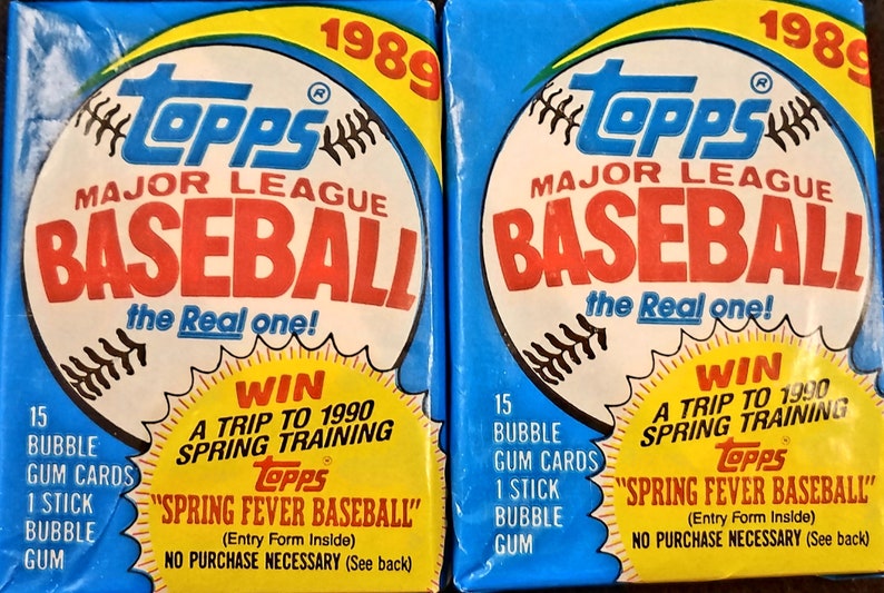 Two Unopened Wax Packs Of Topps 1989 Baseball Cards | Etsy