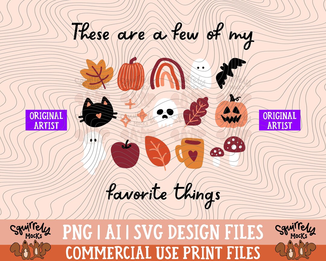 Fall Favorite Things SVG Cricut Cut Files, PNG Print Files, Sublimation ...