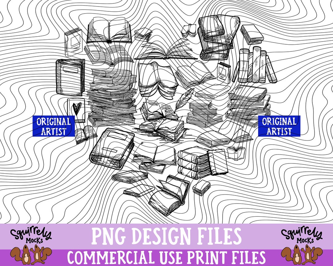 Book Heart PNG Sublimation, DTF Print File, Reading, Book Designs ...