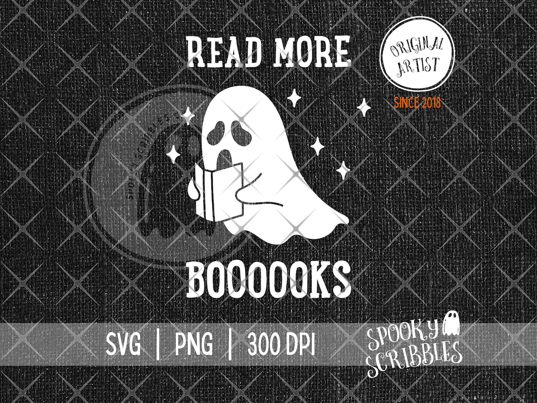 Spooky Ghost Reading SVG PNG | Halloween Sublimation | Teacher Gift ...