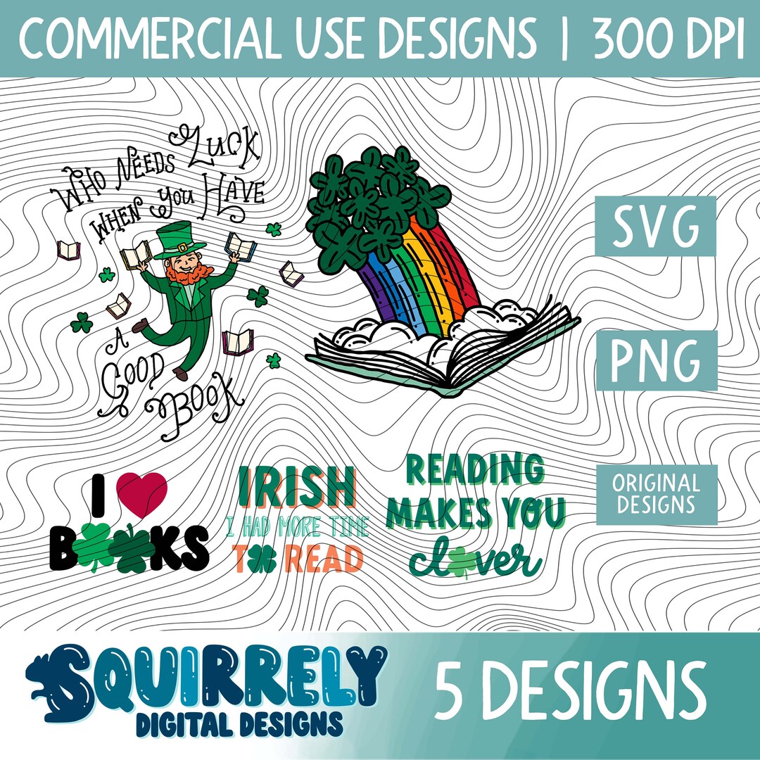 Lucky Reading Day SVG Cricut File, PNG Print File, DTF, Reading Teacher ...